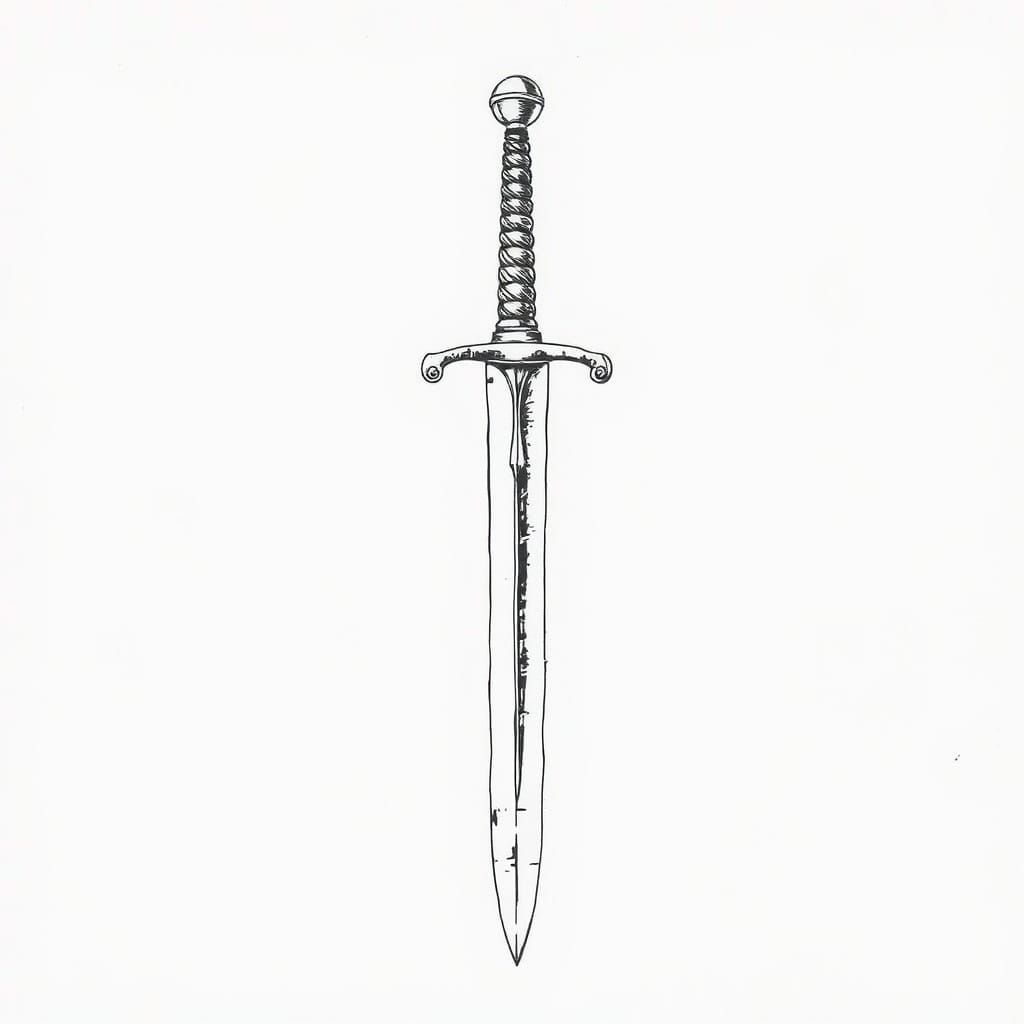 drawing of a medieval sword - Medieval Sword Drawing in Got...
