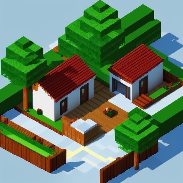 3D pixel art of a house - AI Generated Artwork - NightCafe Creator