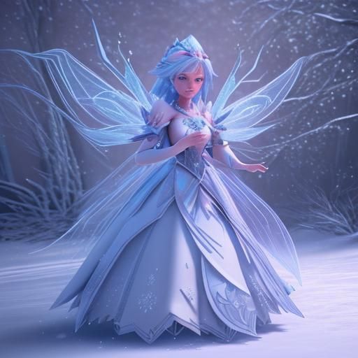 Beautiful snow fairy princess - AI Generated Artwork - NightCafe Creator
