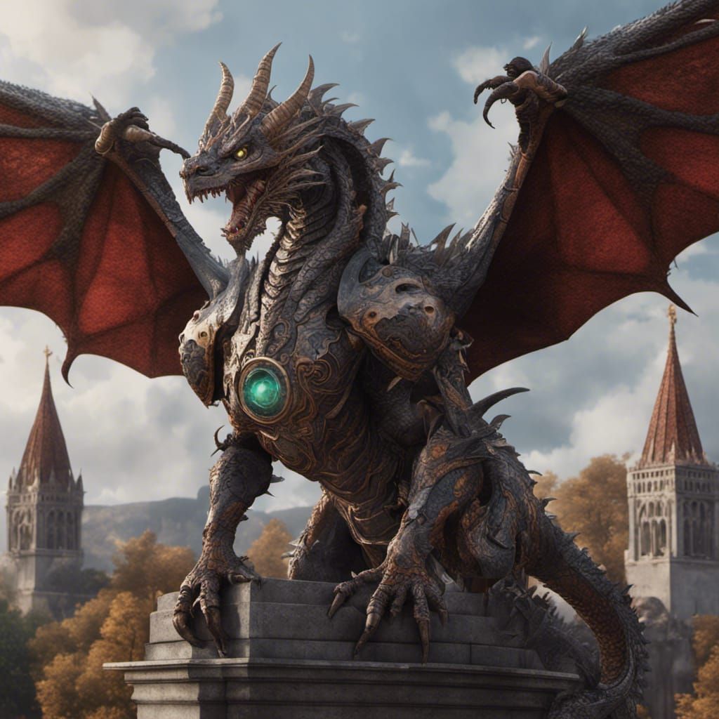 Cyborg dragon hybrid - AI Generated Artwork - NightCafe Creator