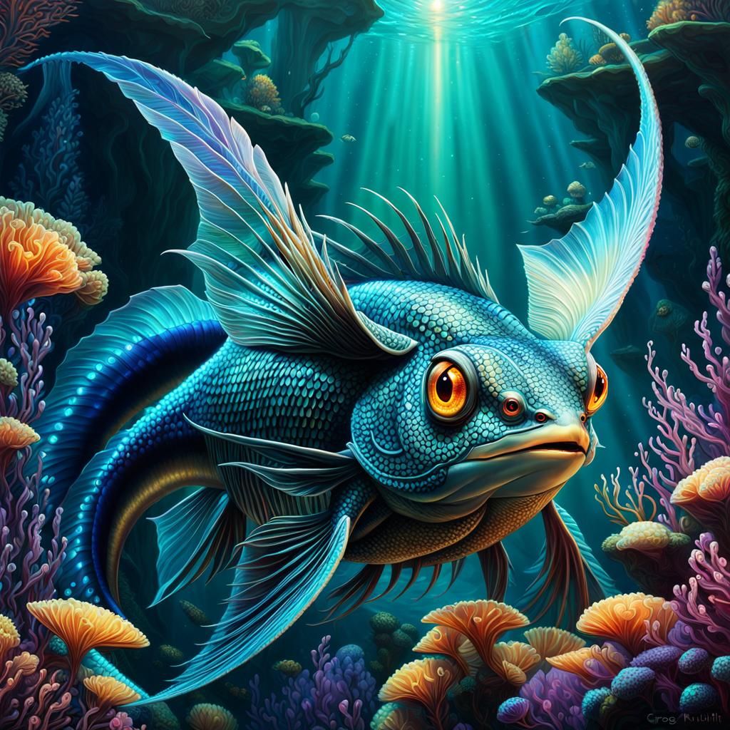 Alien Sea Creature 18 - AI Generated Artwork - NightCafe Creator