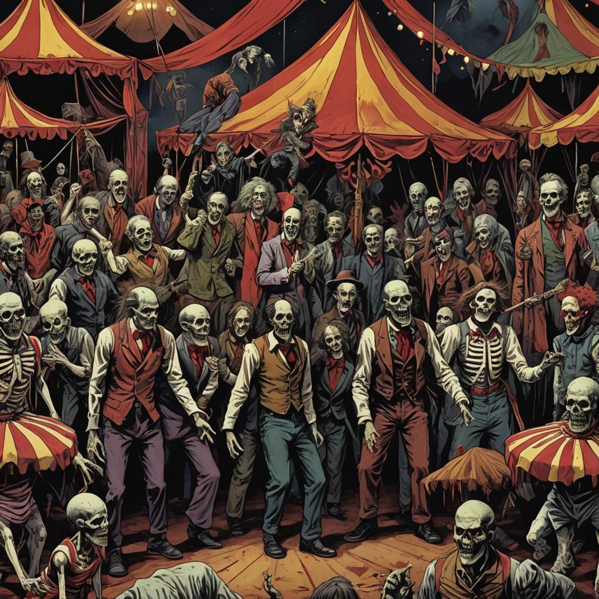 Zombie circus - AI Generated Artwork - NightCafe Creator