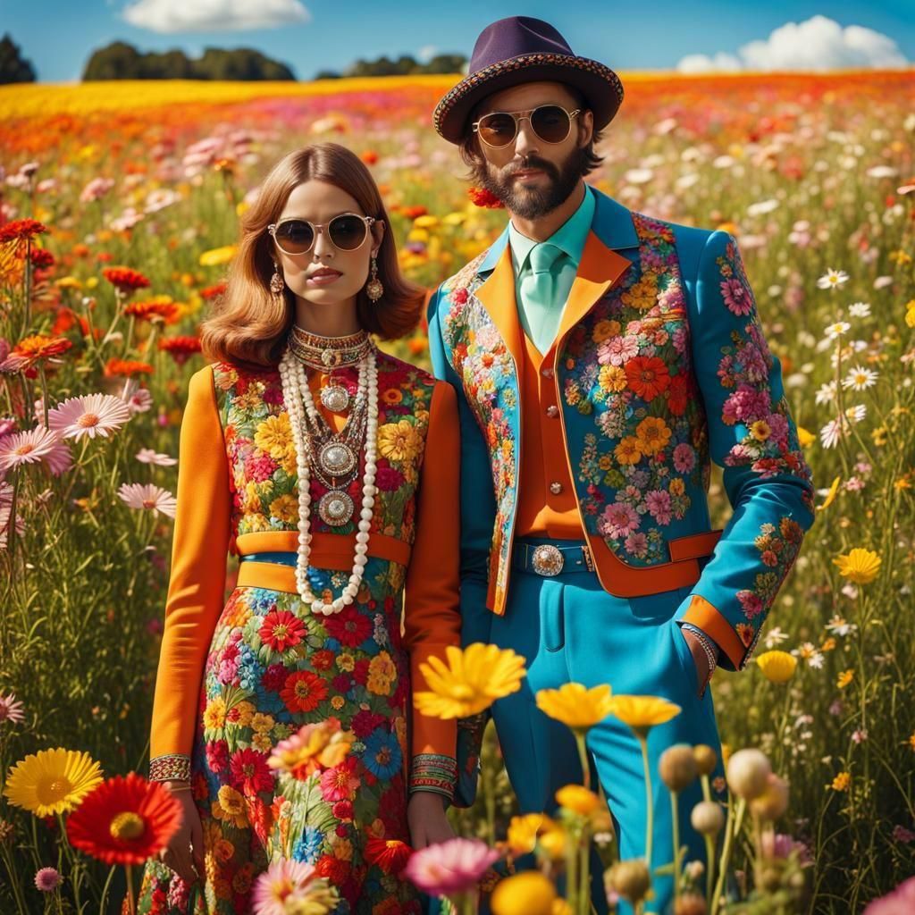 Groovy 60s flower power - AI Generated Artwork - NightCafe Creator