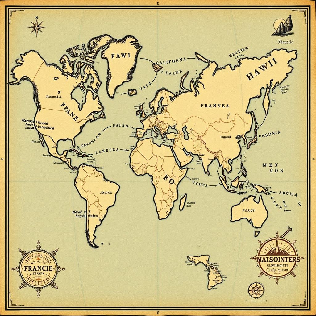 Hawaii to California to Southern Nevada, Arizona. Over Aus. France to NY. Check both cross ...