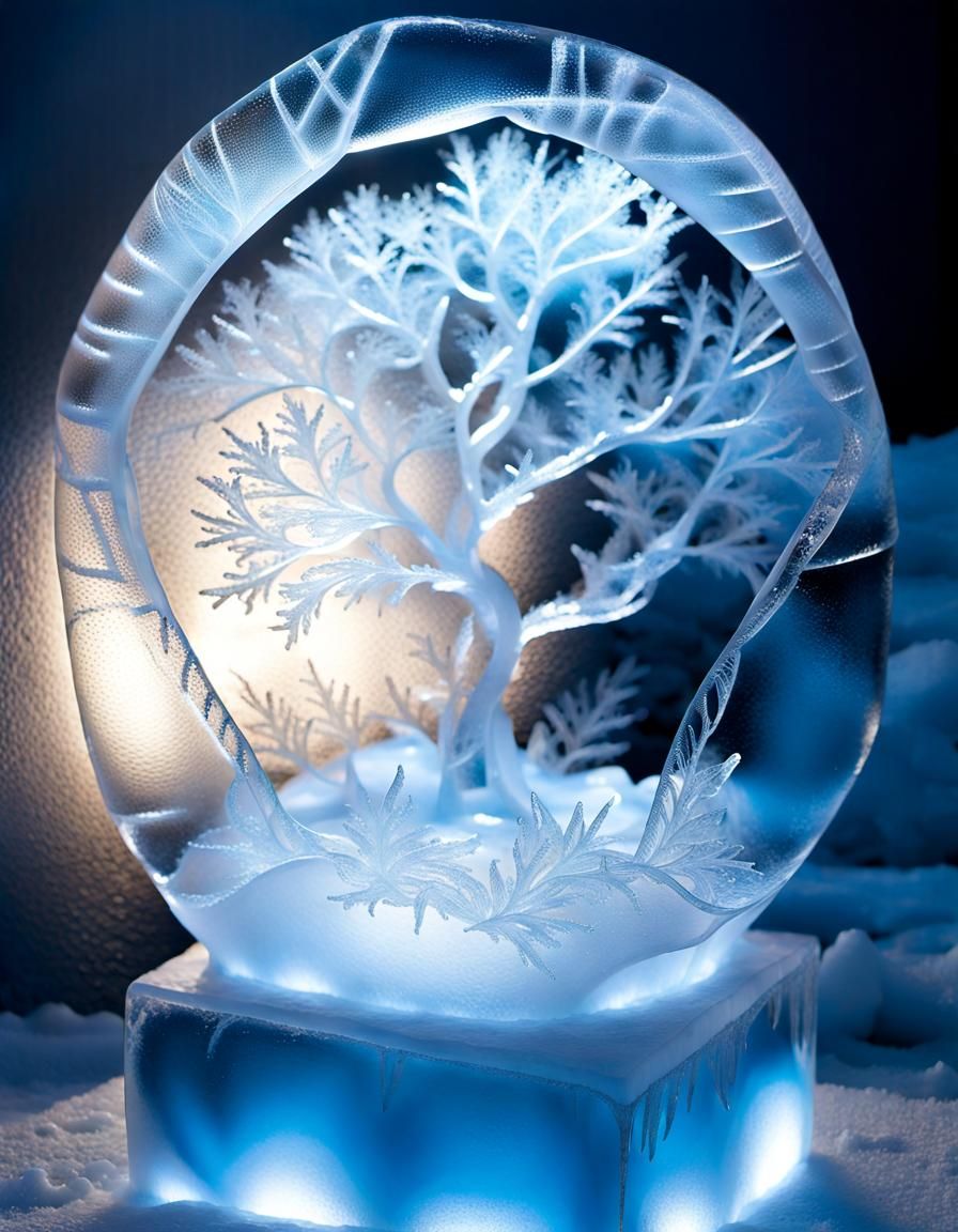 Glistening like a diamond under the soft glow of moonlight, the ice ...