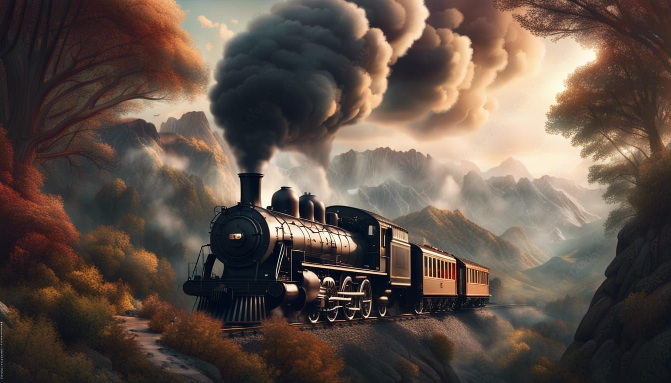 Steam locomotive - AI Generated Artwork - NightCafe Creator