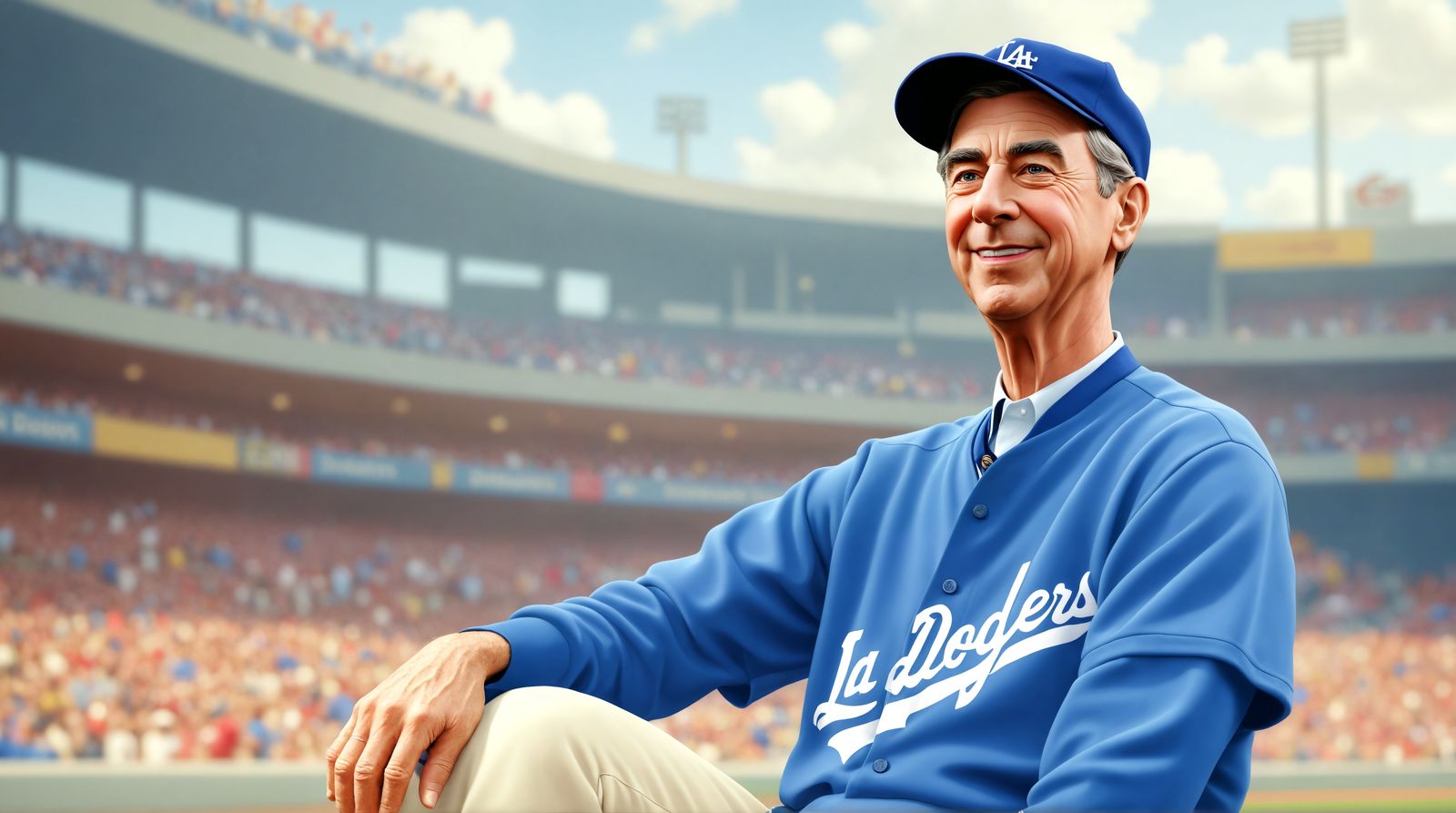 Mr. Dodgers' Neighborhood - Fred Rogers in Dodgers Uniform,