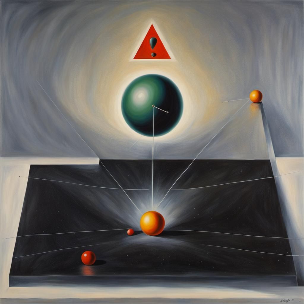 The uncertainty principle, photorealistic 1950’s painting, quantum ...