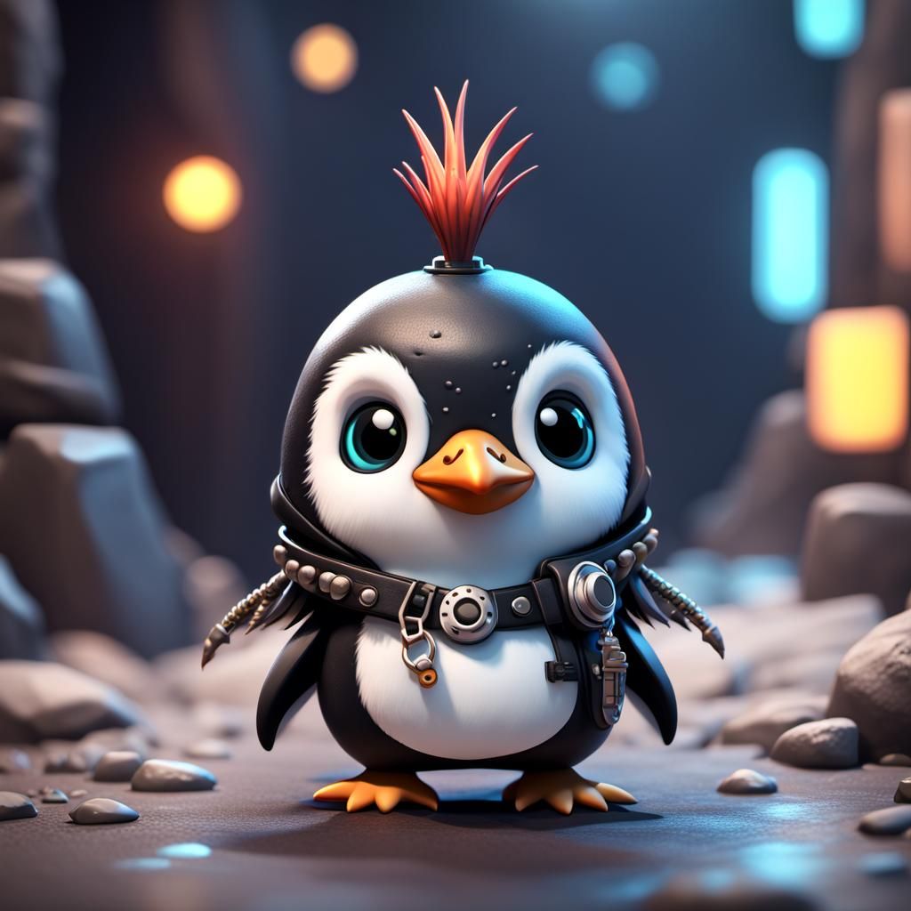 Alfred the Punk Rock Penguin - AI Generated Artwork - NightCafe Creator