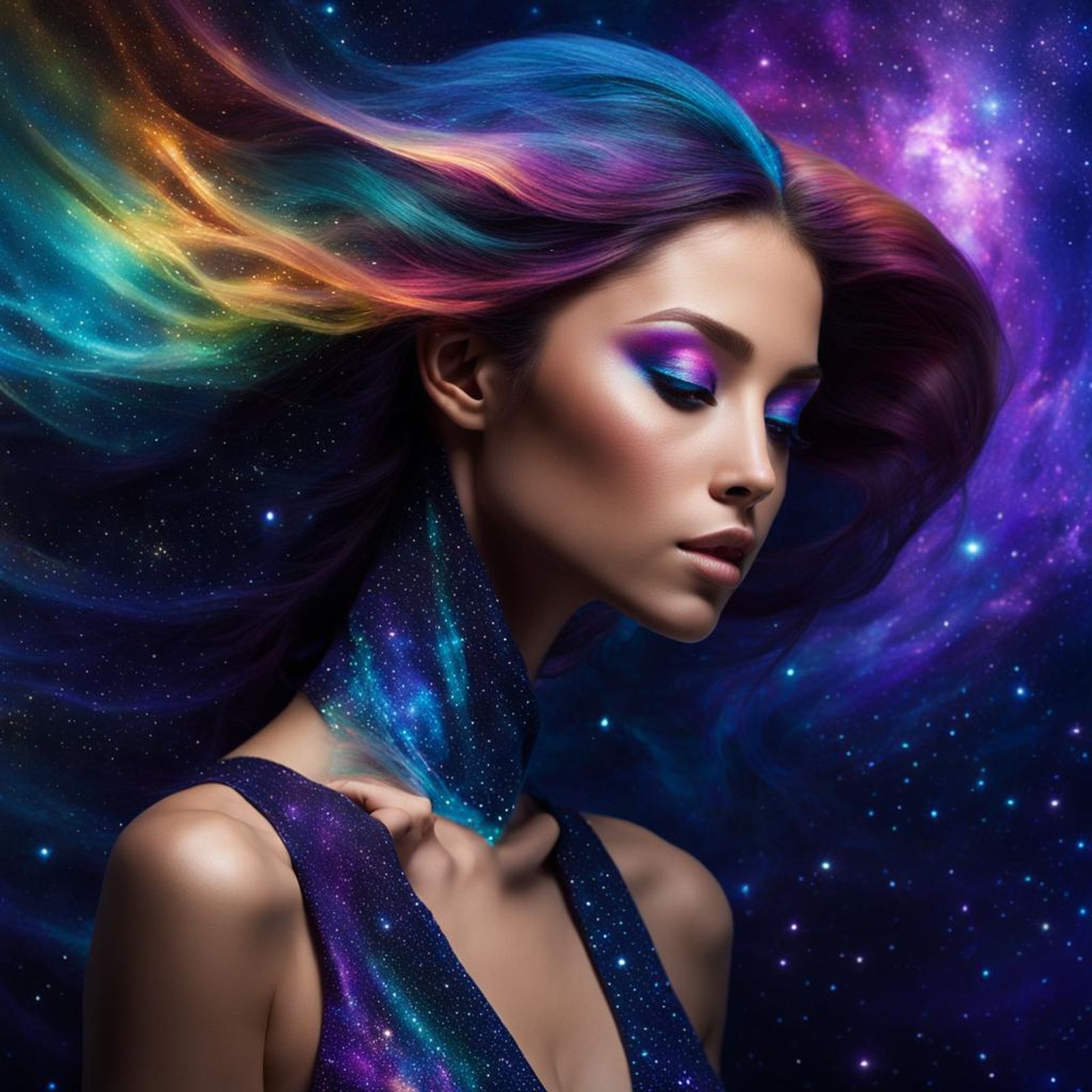 The Nebula Nymph - AI Generated Artwork - NightCafe Creator