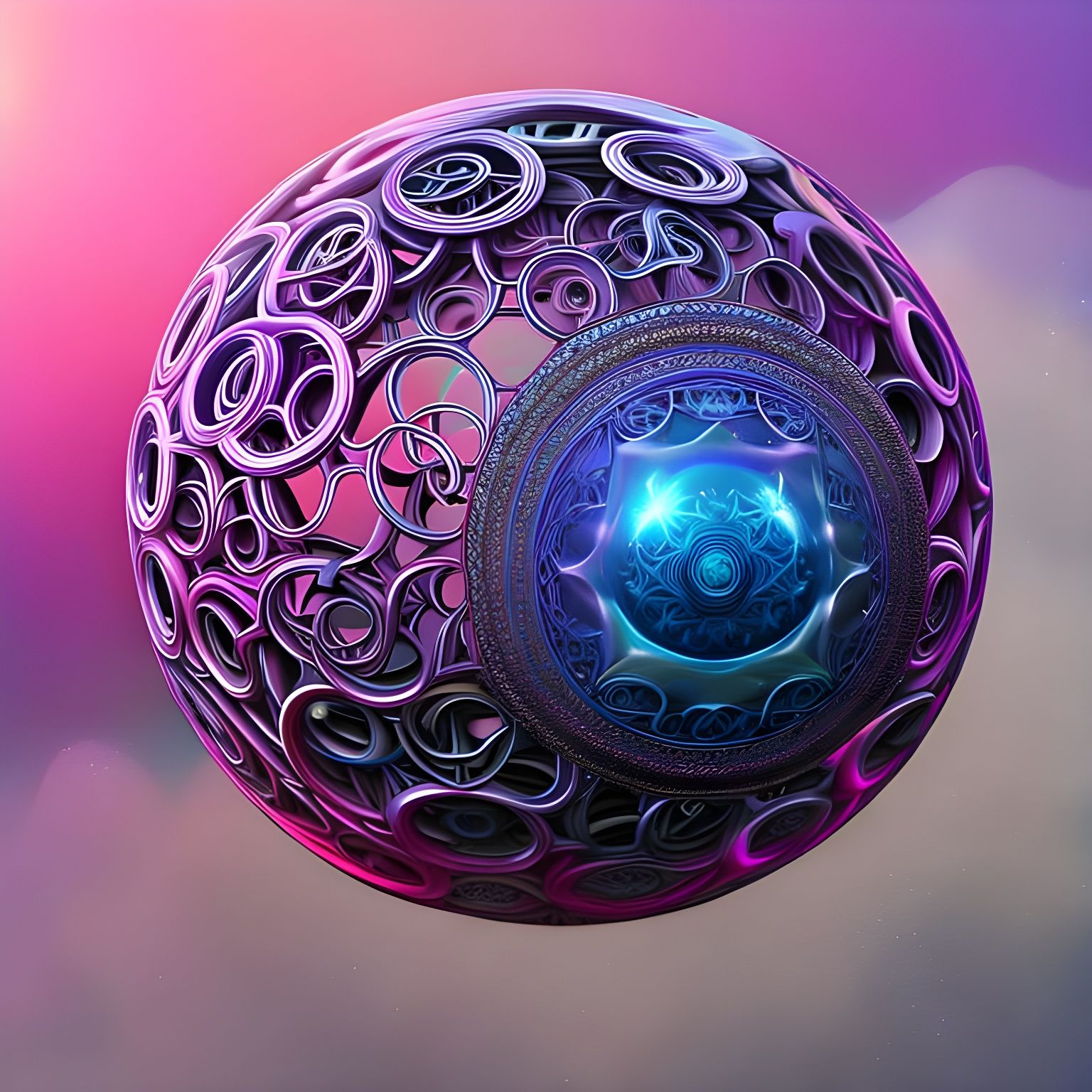 Deco Orb 5 - AI Generated Artwork - NightCafe Creator
