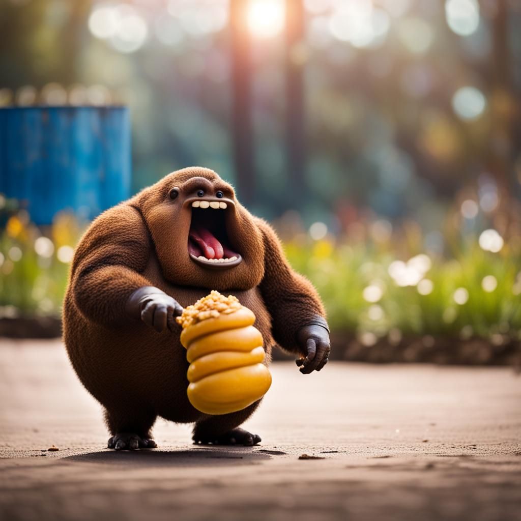 fat monkey eating - AI Generated Artwork - NightCafe Creator