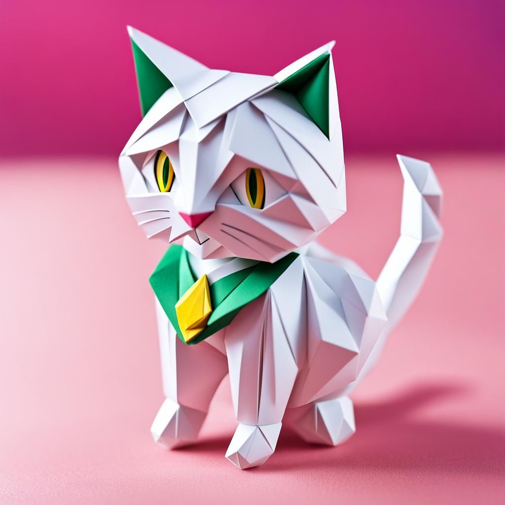 Origami Artemis from Sailor Moon - AI Generated Artwork - NightCafe Creator