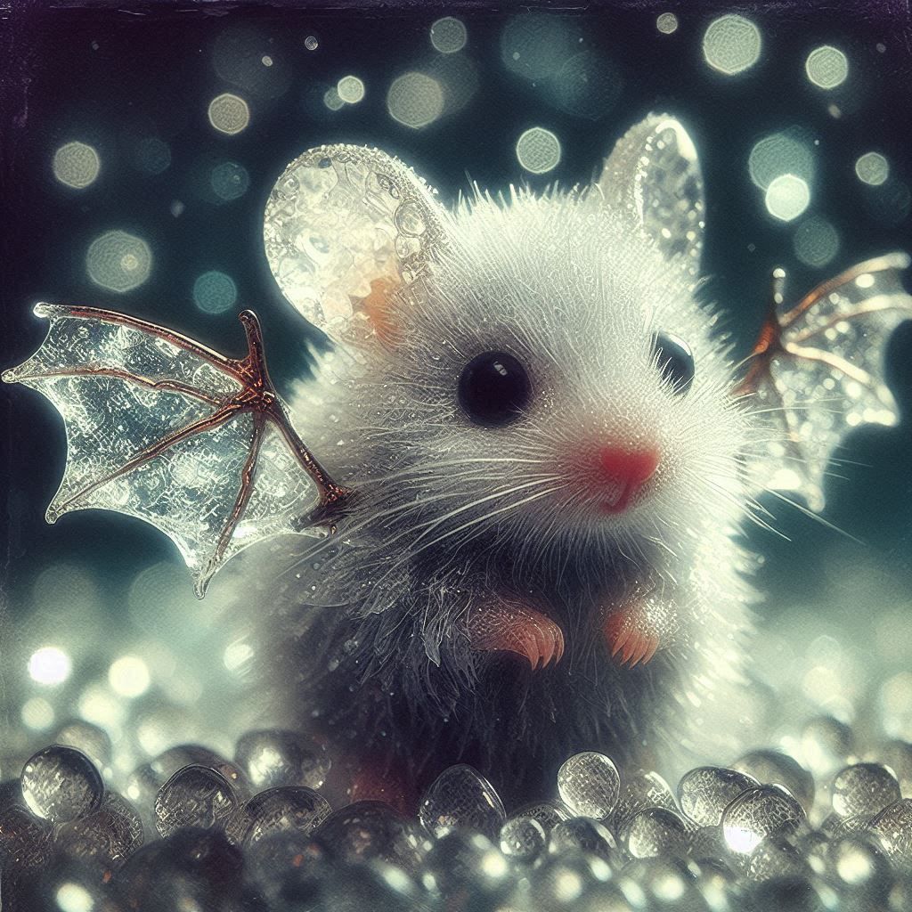 Ice mouse with bat wings - AI Generated Artwork - NightCafe Creator