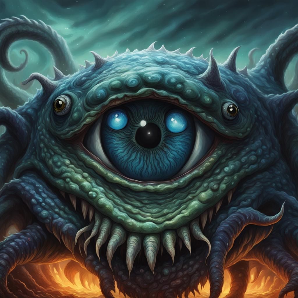 Extremely Creepy eerie dreadful following gigantic one eyed The bloop ...