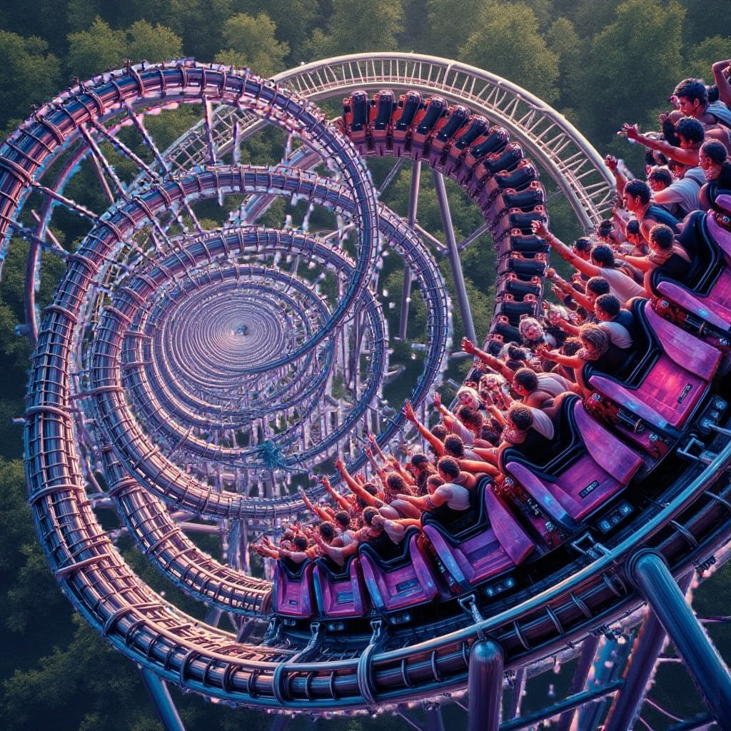"The cursed spiral" Roller coaster 🎢🐈‍⬛