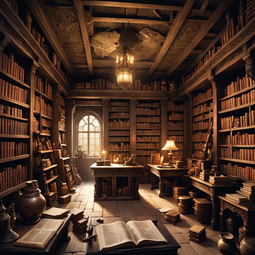 Wizard's Study - AI Generated Artwork - NightCafe Creator
