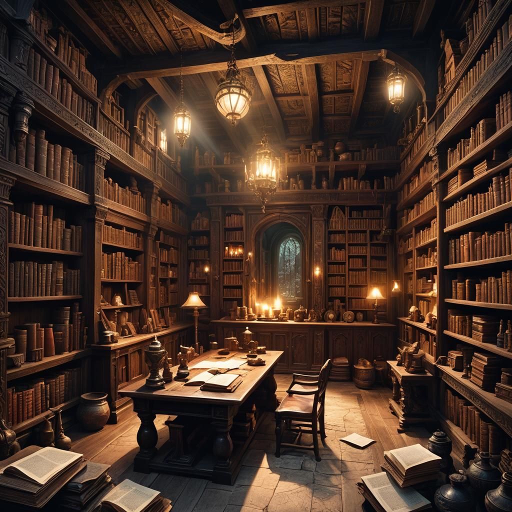 Wizard's Study - AI Generated Artwork - NightCafe Creator