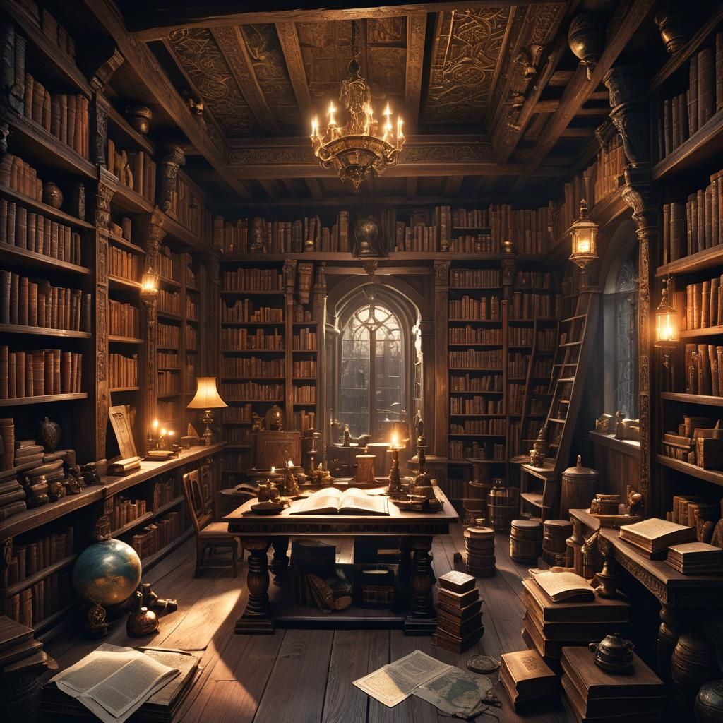 Wizard's Study - AI Generated Artwork - NightCafe Creator