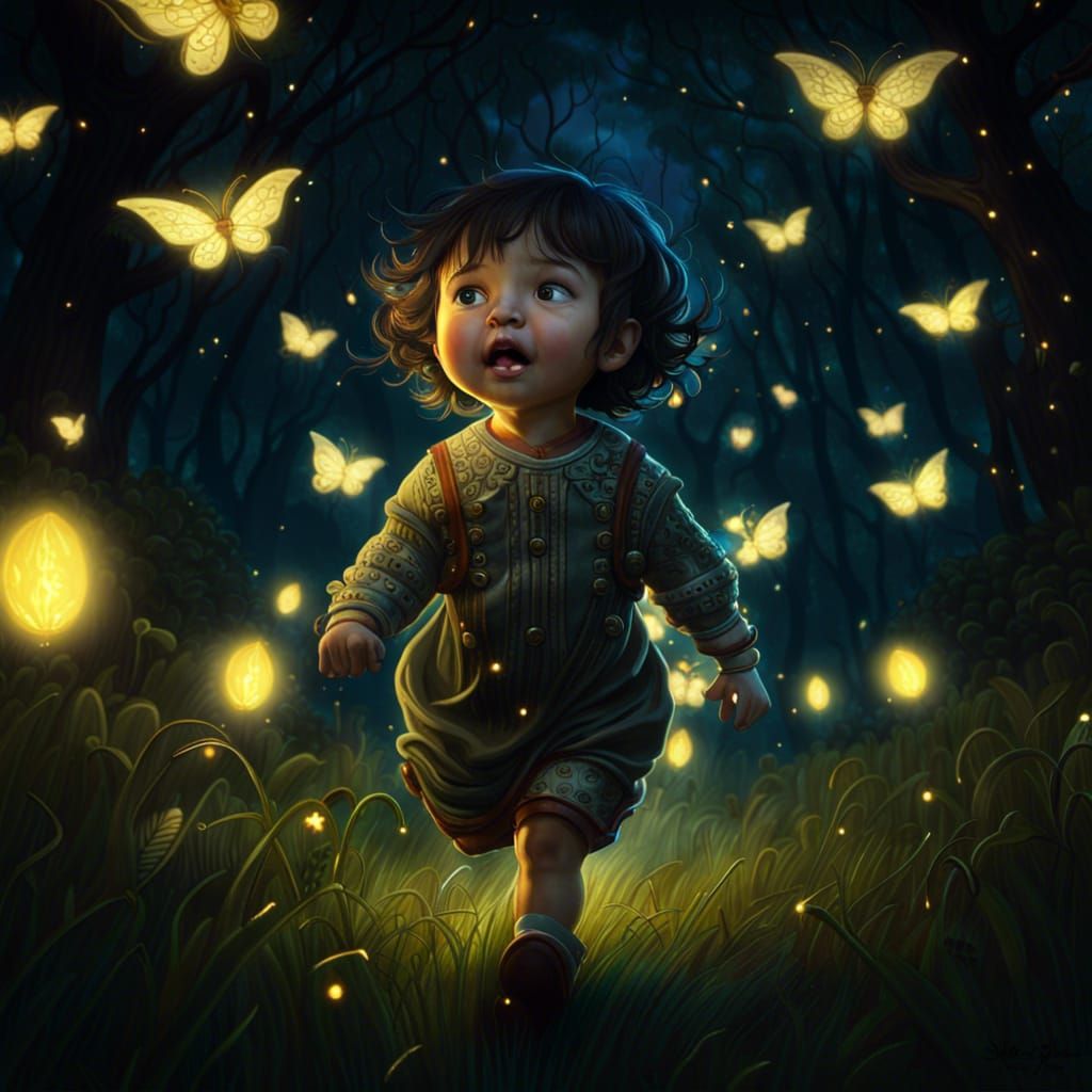 "Chasing Fireflies in the Meadow" - AI Generated Artwork - NightCafe ...