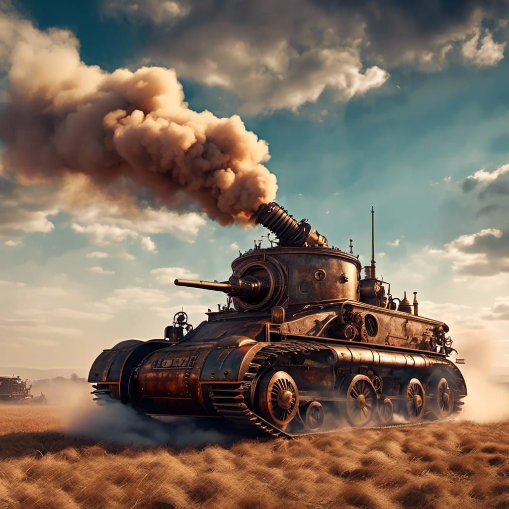 Dieselpunk Tank v2 - AI Generated Artwork - NightCafe Creator