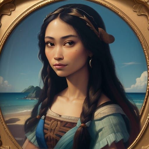 Mystical Moana Portrait in Renaissance Style - AI Art