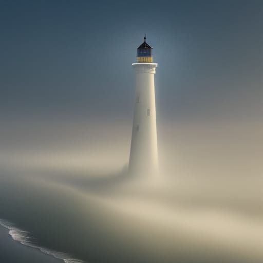 Lighthouse in icy mist - AI Generated Artwork - NightCafe Creator
