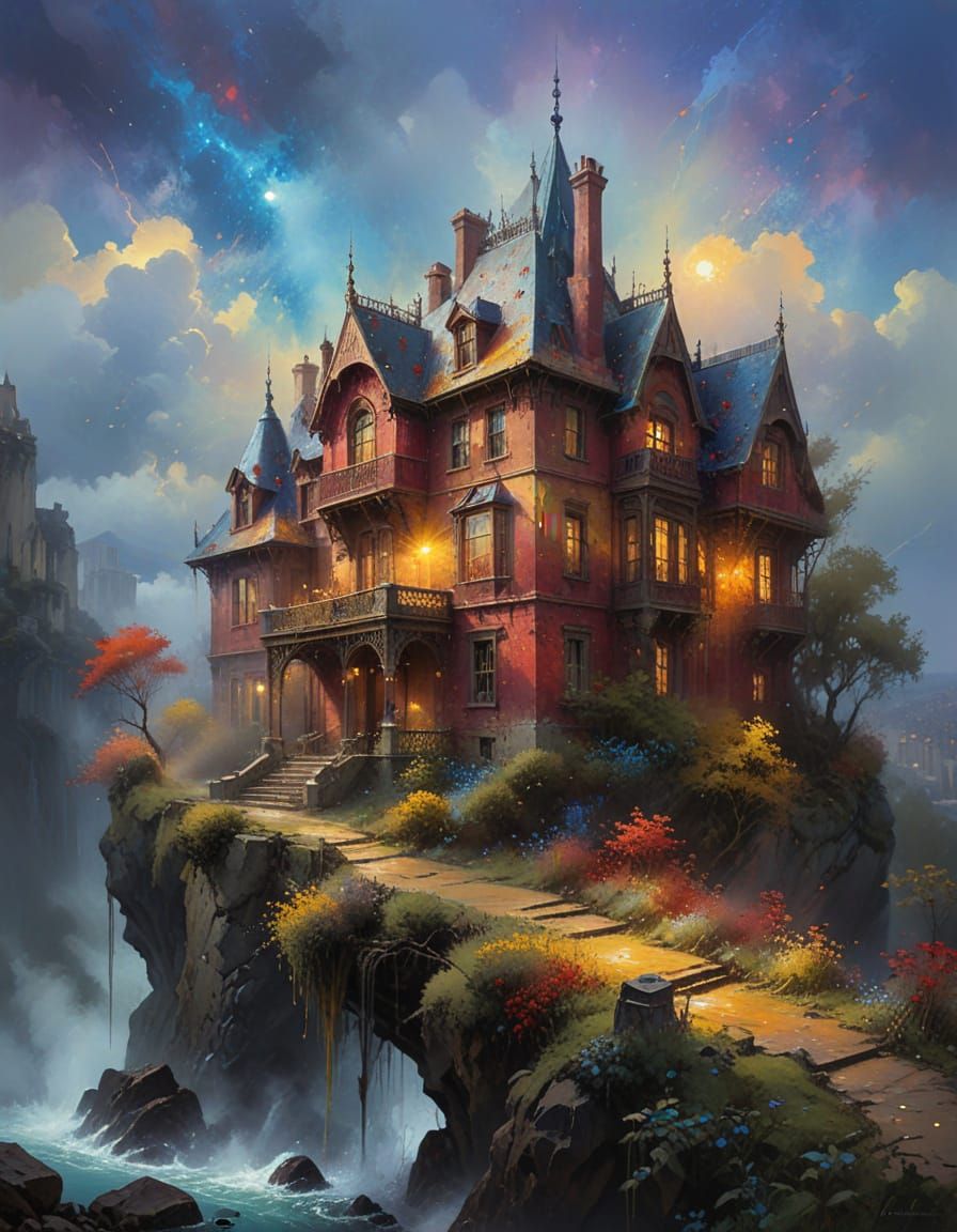 "The Mansion" - Ethereal Parisian Mansion in Sunset Glow
