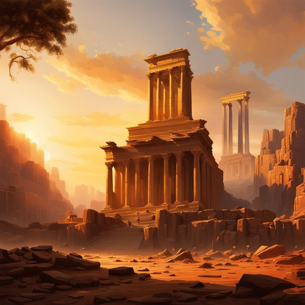 Empire - Ancient Monument in Vibrant Epic Landscape
