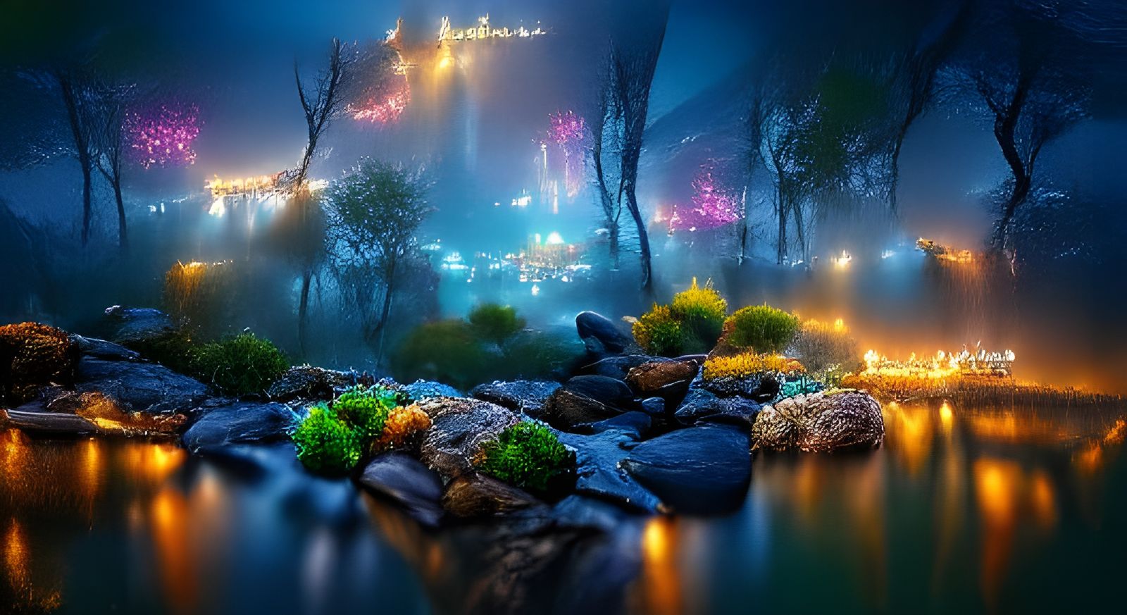 Night lights - AI Generated Artwork - NightCafe Creator