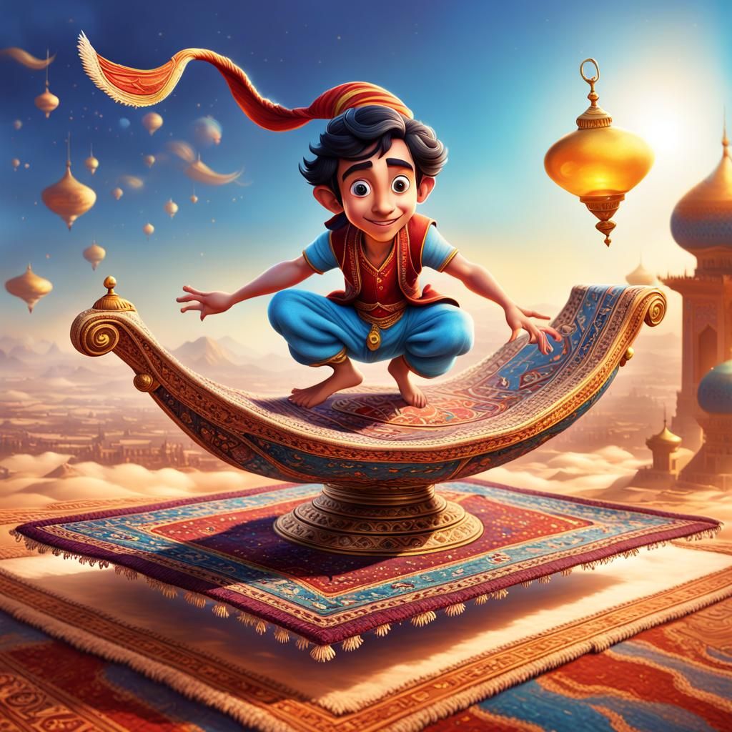 Aladin and his wonderlamp - AI Generated Artwork - NightCafe Creator