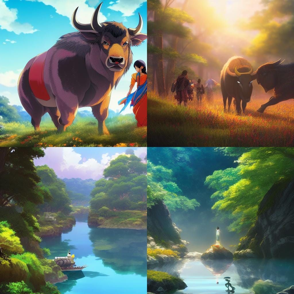 Wong Chi's Kaalai Maadu - AI Generated Artwork - NightCafe Creator