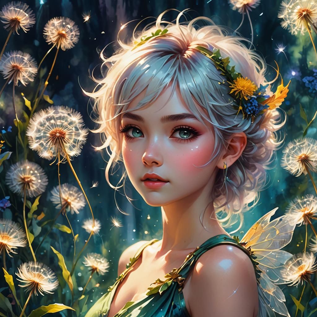 Dandelion Pixie - AI Generated Artwork - NightCafe Creator