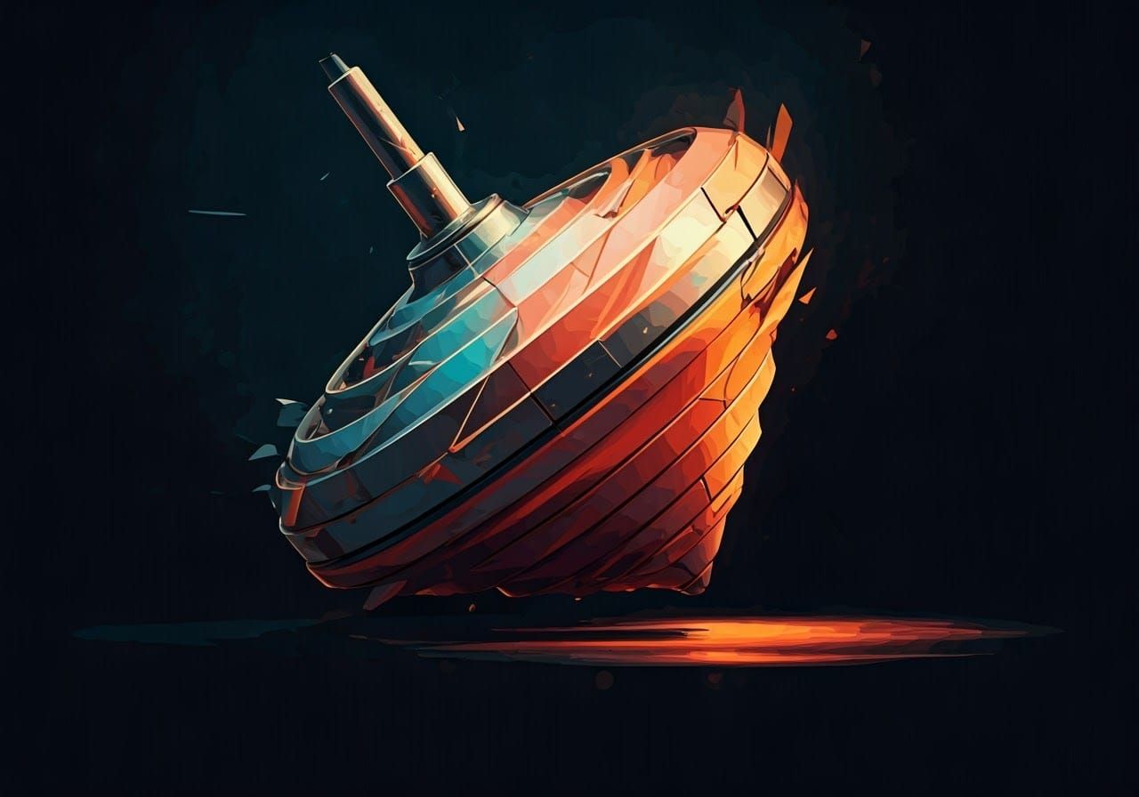 Large spinning top coloring page - Vibrant Neo-Cubist Spinni...