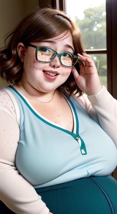 (PROFESSIONAL PHOTOGRAPHIC PORTRAIT, BOKEH, (((CHUBBY FAT OBESE ...