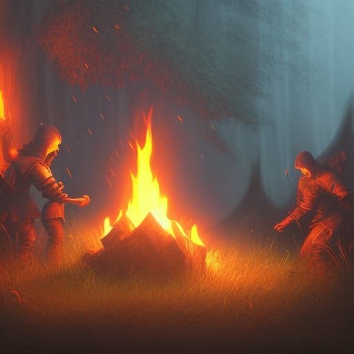 Campfire!! 16 bit aesthetic, dark souls - AI Generated Artwork ...