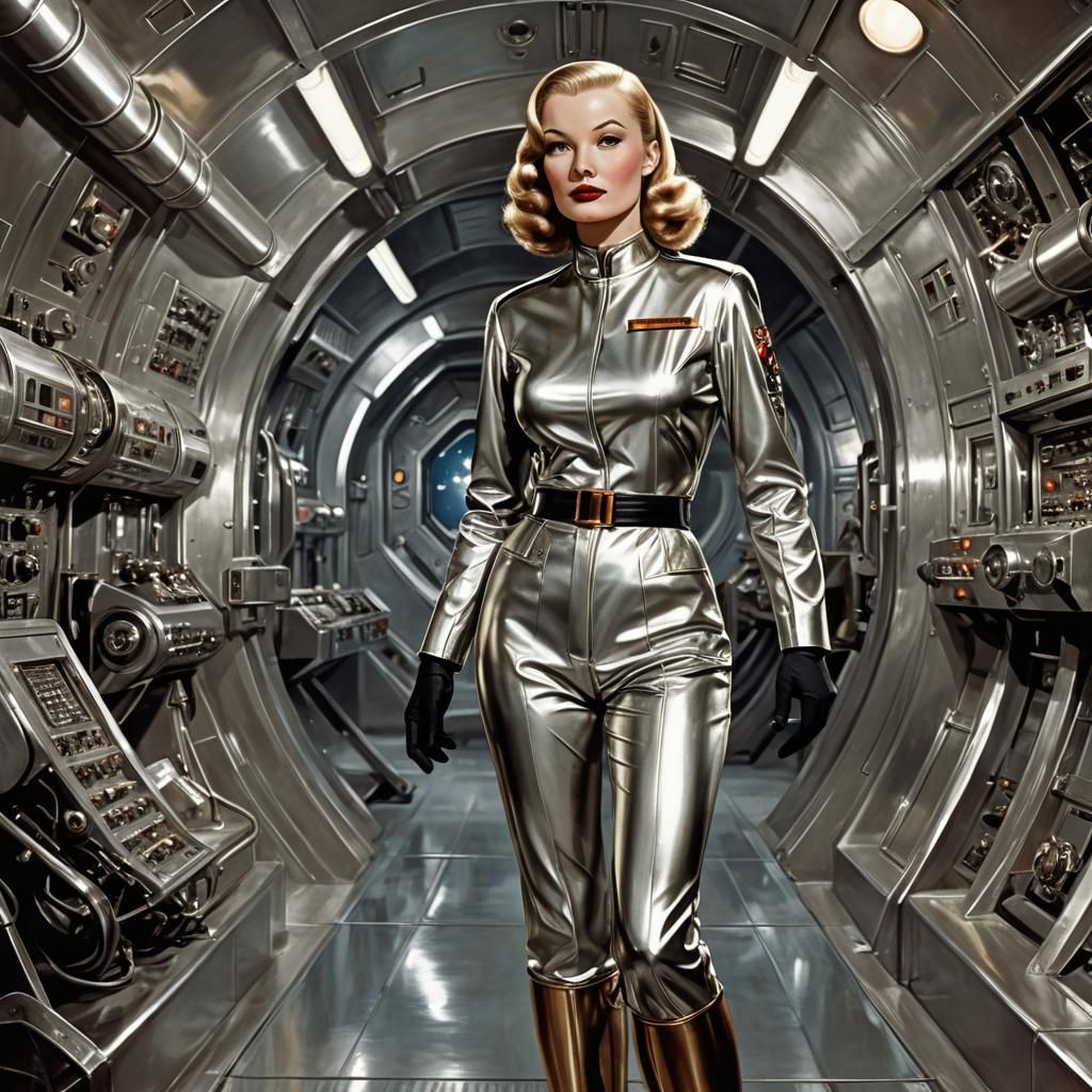 Retro Scifi Space Woman - AI Generated Artwork - NightCafe Creator