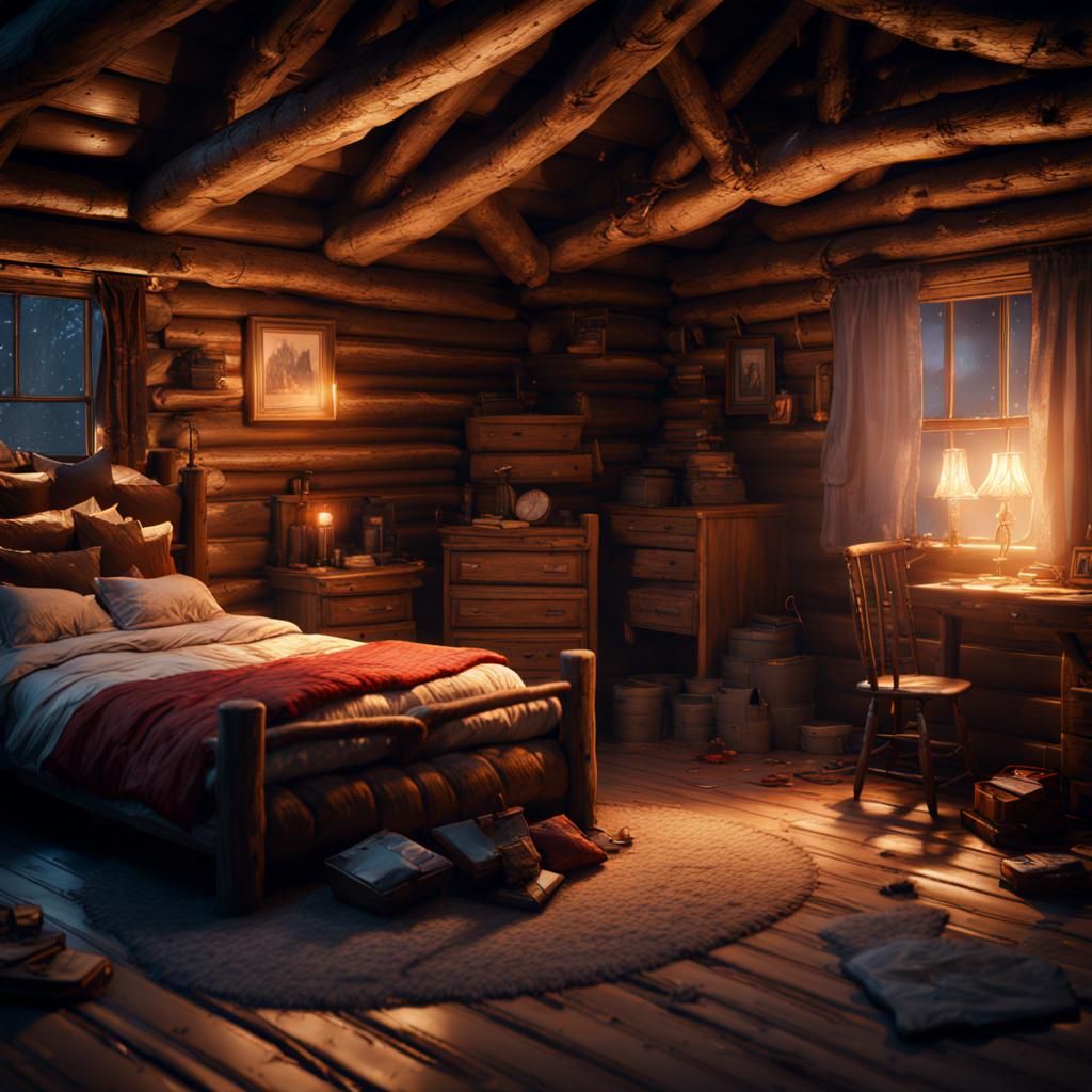 Messy Cabin - AI Generated Artwork - NightCafe Creator