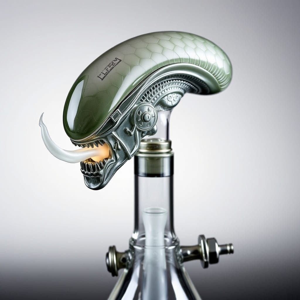 A xenomorph medicinal pipe - Cyberpunk Xenomorph Bong in a B...