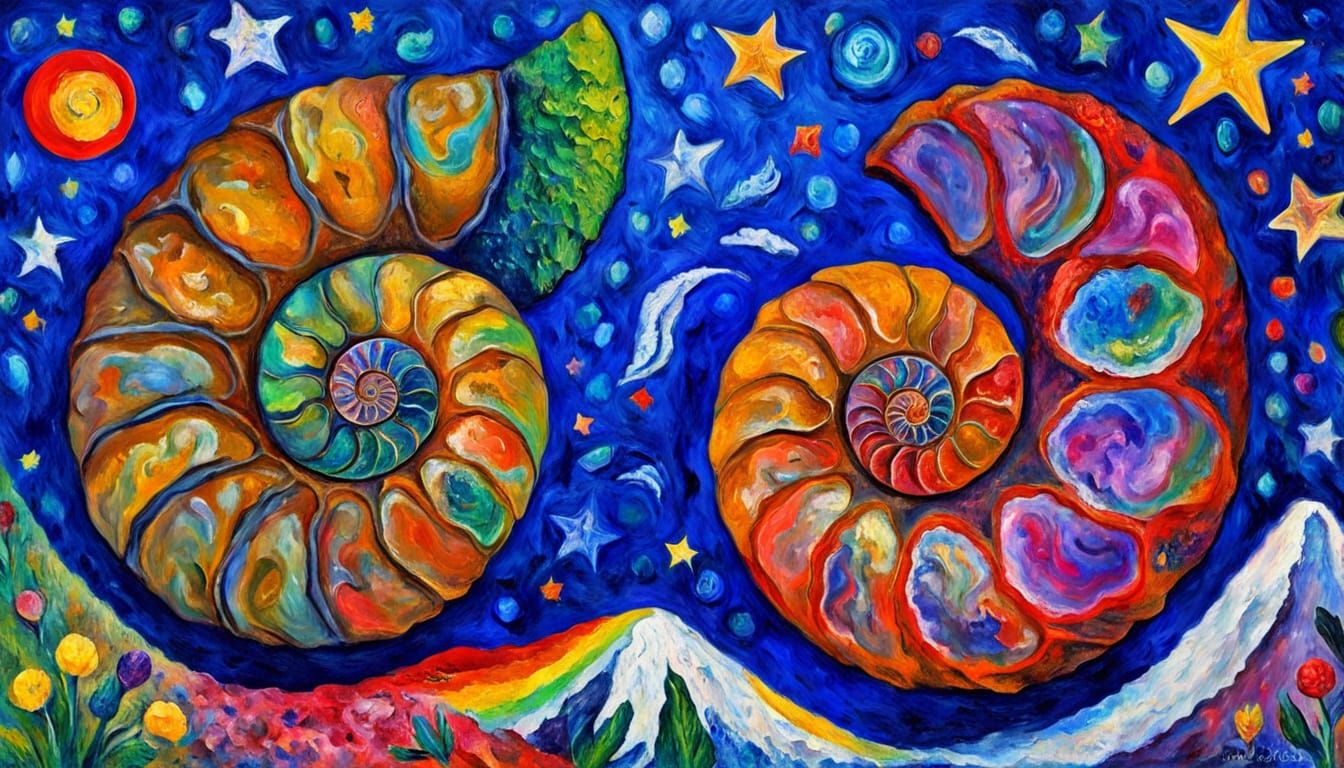 Cosmic Ammonite Fossils- inspired by @Sanpo