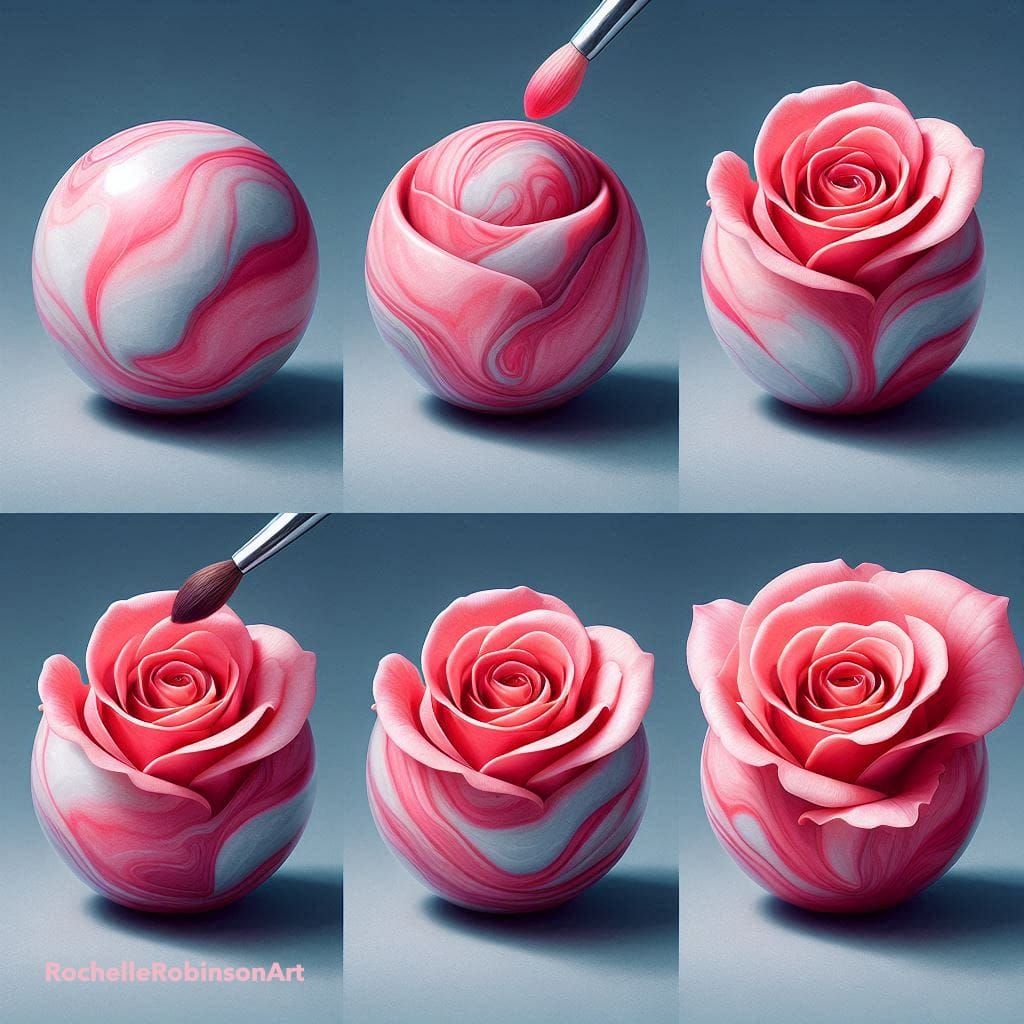 Pink Marble Transformation - Rose - AI Generated Artwork - NightCafe Creator