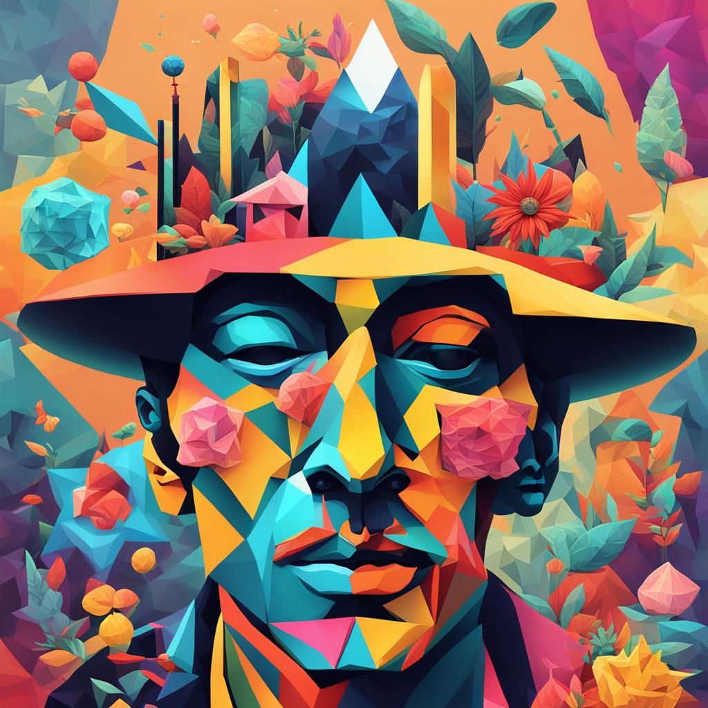 Surrealist symbols merge with abstract forms, echoing Andy Warhol's ...