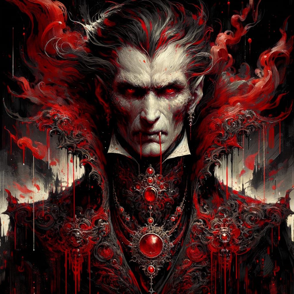 Vampire Lord negative black and Red & Crimson & Maroon Speedpaint with ...