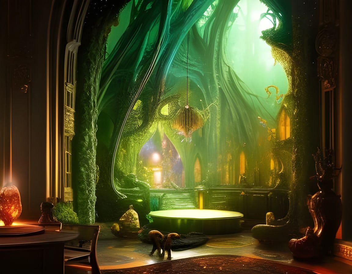 The Wizard's mysterious home: Worlds meet here. - AI Generated Artwork ...