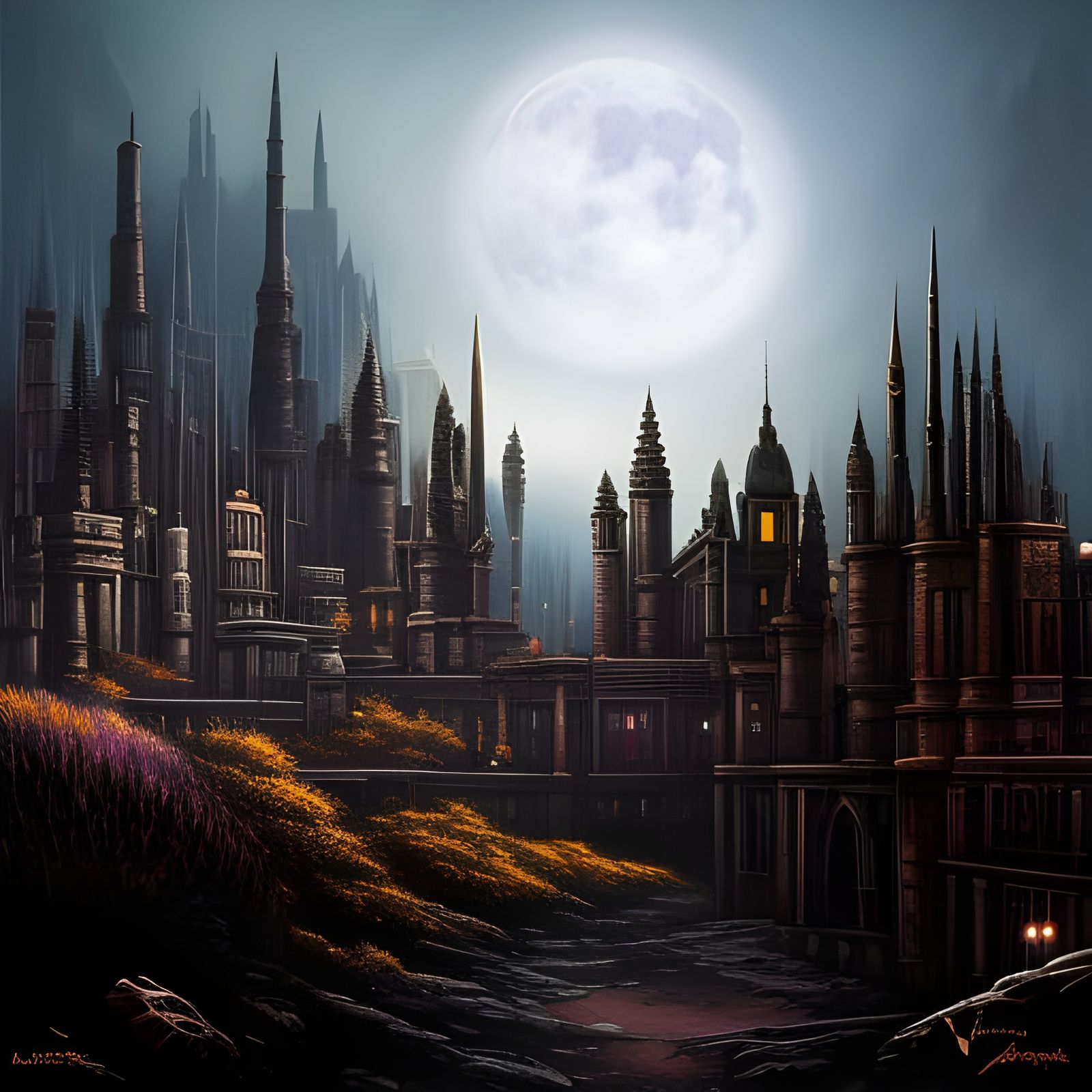 Gothic Moonlight - AI Generated Artwork - NightCafe Creator