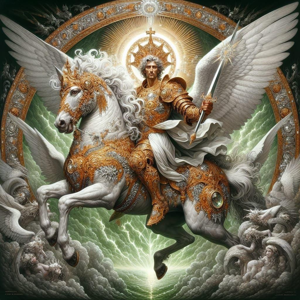 Triumphant Christ - Majestic Divine Figure in Resplendent A...