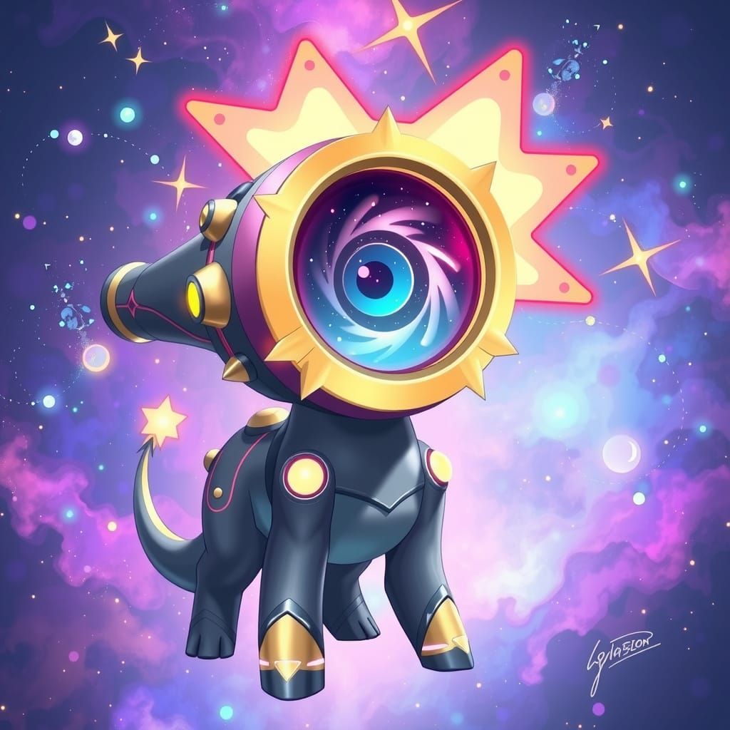 Fakemon: Astrolurk - Cosmic Lens Psychic Pokémon Telescope C...