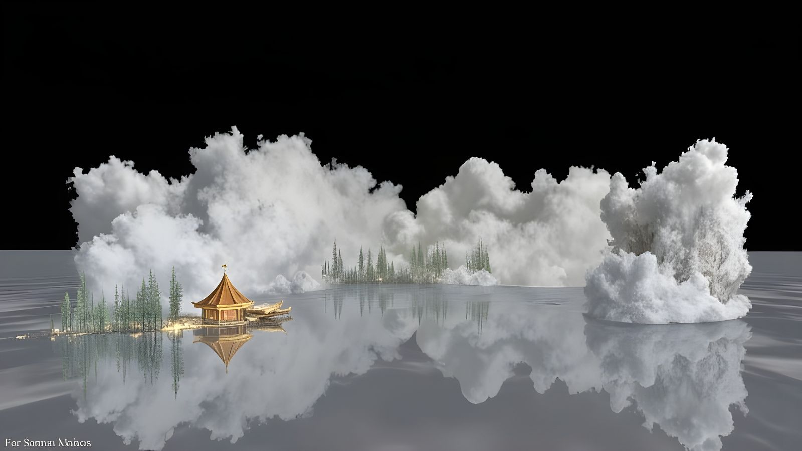 Doomsday Bamboo Lake Hideout in Lofi Style - AI Art