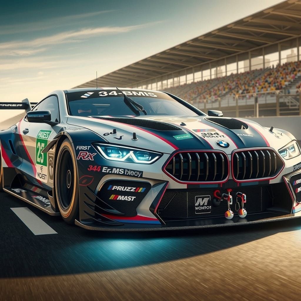 bmw m8 gte racing on a race track - bmw m8 gte racing on a r...