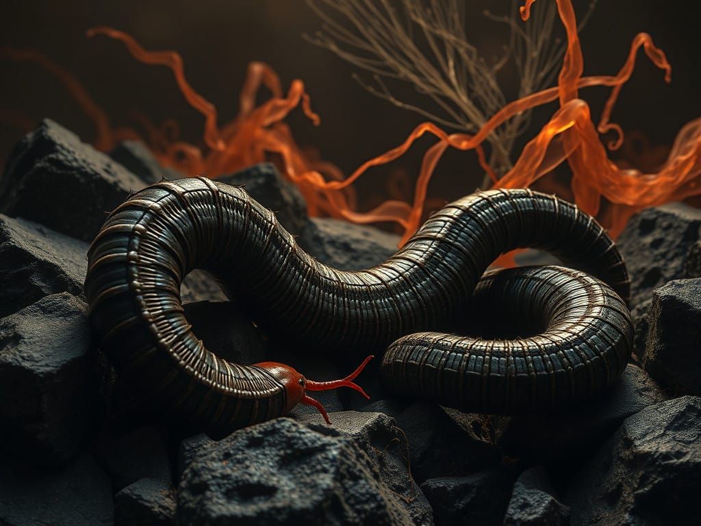 The Conquering Worm Lost in Black Sleep, Gods Weep - AI Art